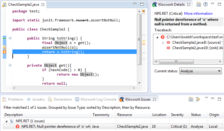 Diagnose the problem and 'declare' it